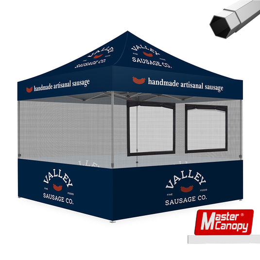Custom Canopy Food Booth with Serving Windows & Mesh | MasterCanopy