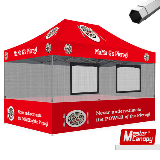 Custom Canopy Food Booth with Serving Windows & Mesh | MasterCanopy