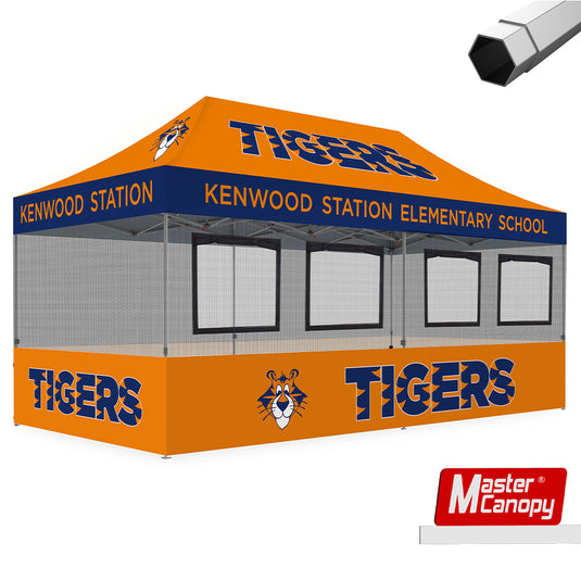 Custom Canopy Food Booth with Serving Windows & Mesh | MasterCanopy